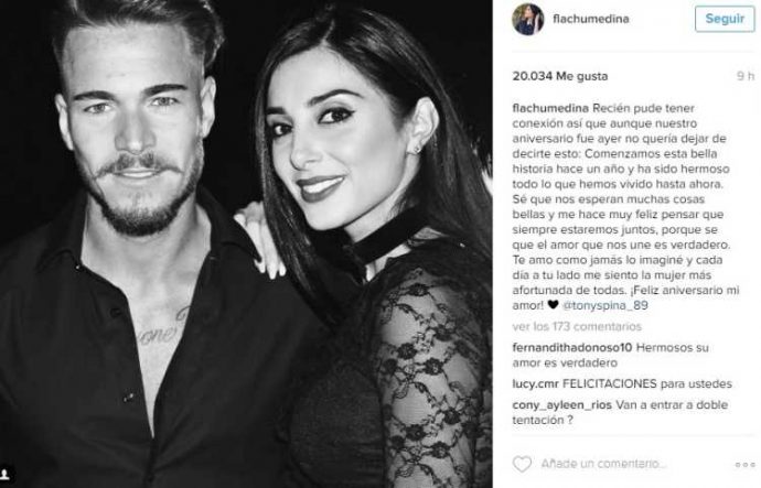 Tony Spina le dedica romántico mensaje a Flavia por su aniversario ...