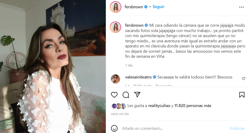 "Tengo cáncer": ex participante de "The Switch" Fernanda Brown revela ...