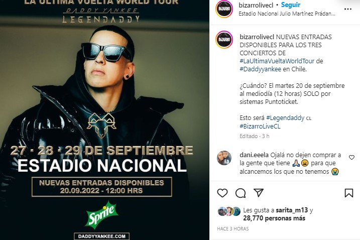 Anuncian nuevas entradas para los conciertos de Daddy Yankee en Chile ...