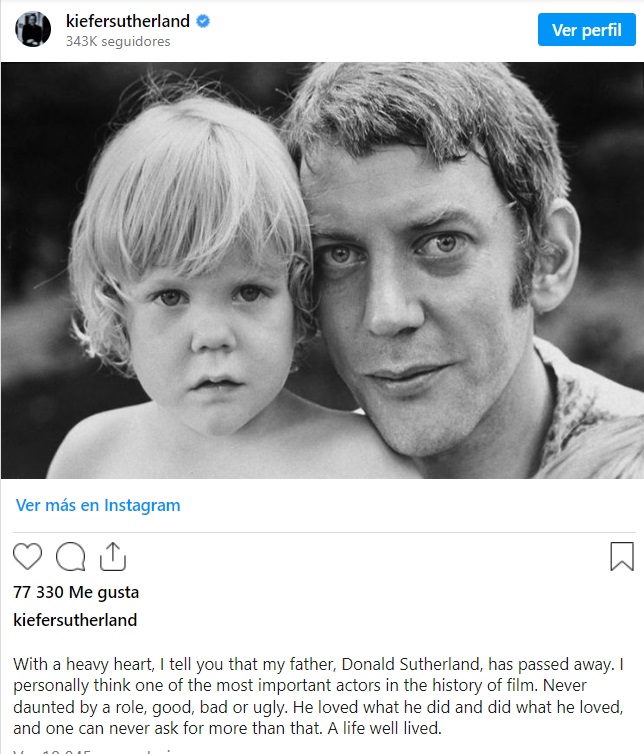 Actor Donald Sutherland murió a los 88 años en Miami - Tecache.cl