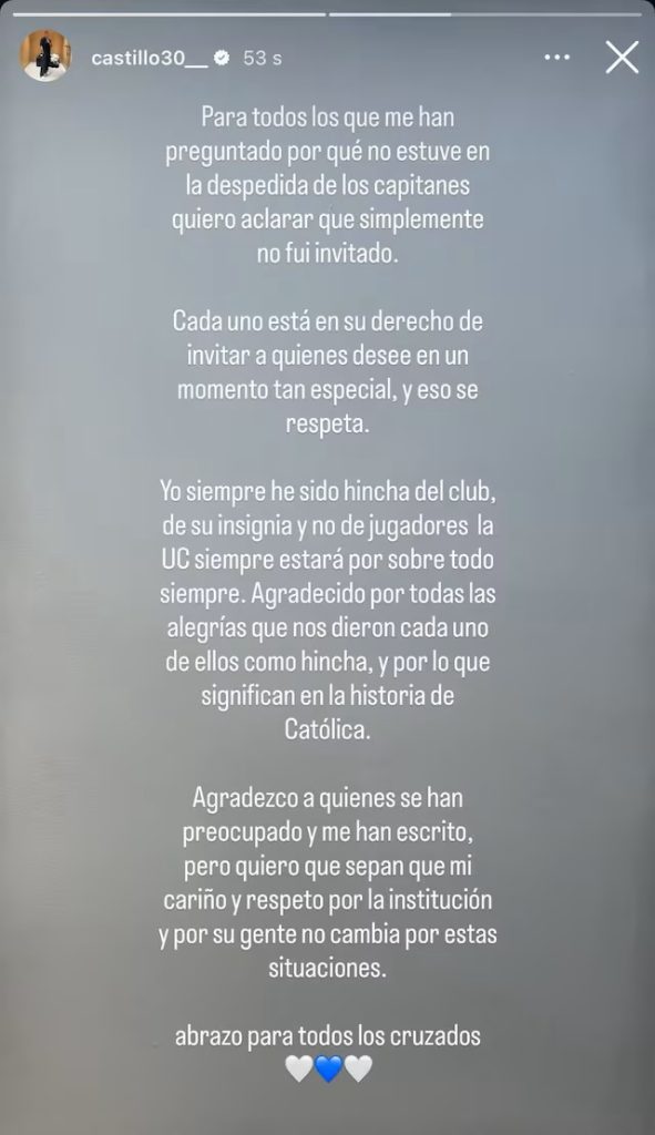 Fuerte declaración de Nicolás Castillo tras ausentarse del "Adiós ...